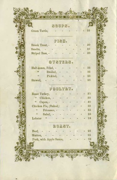menus | Restaurant-ing through history